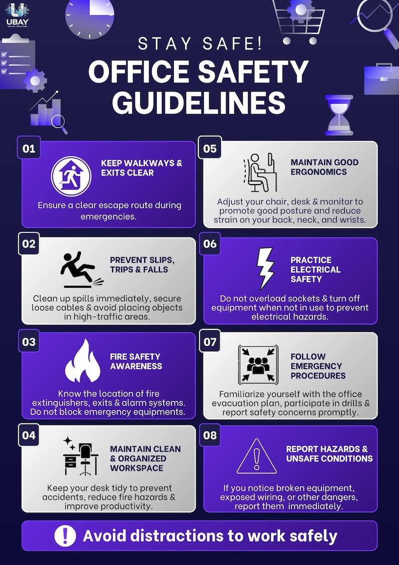 Safety Poster 01 - Office Safety - Etsy