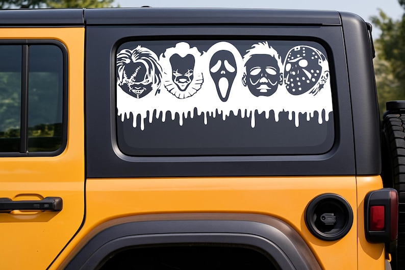 Horror Icons Drip Decal – Spooky Car & 4x4 Window Design - Etsy