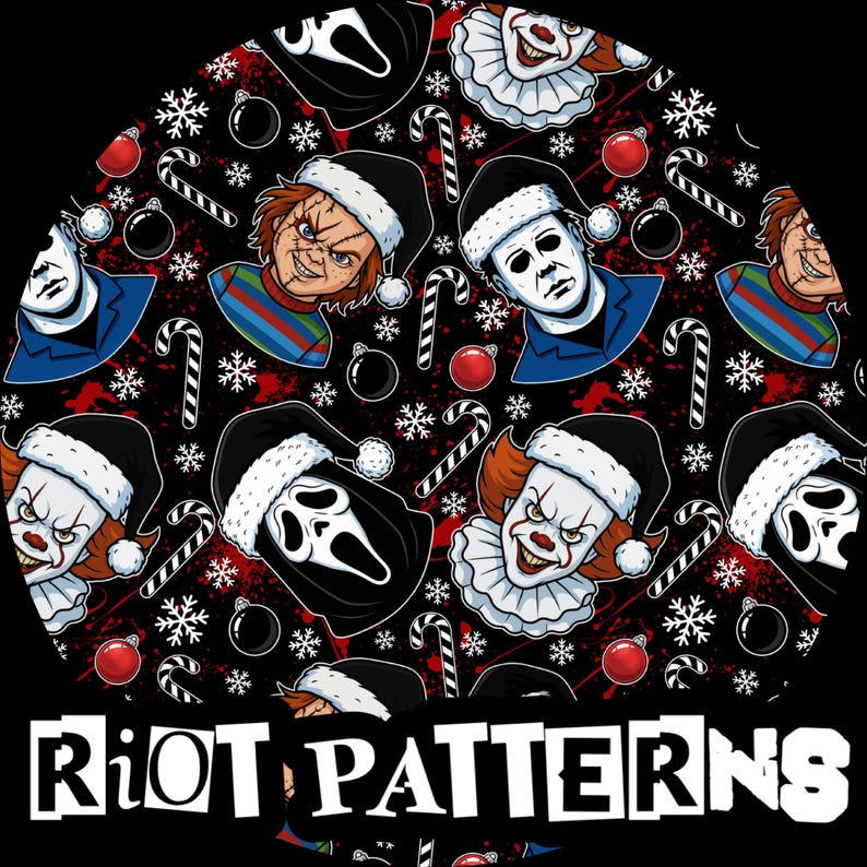 Horror Christmas Seamless Pattern File Digital Download - Etsy