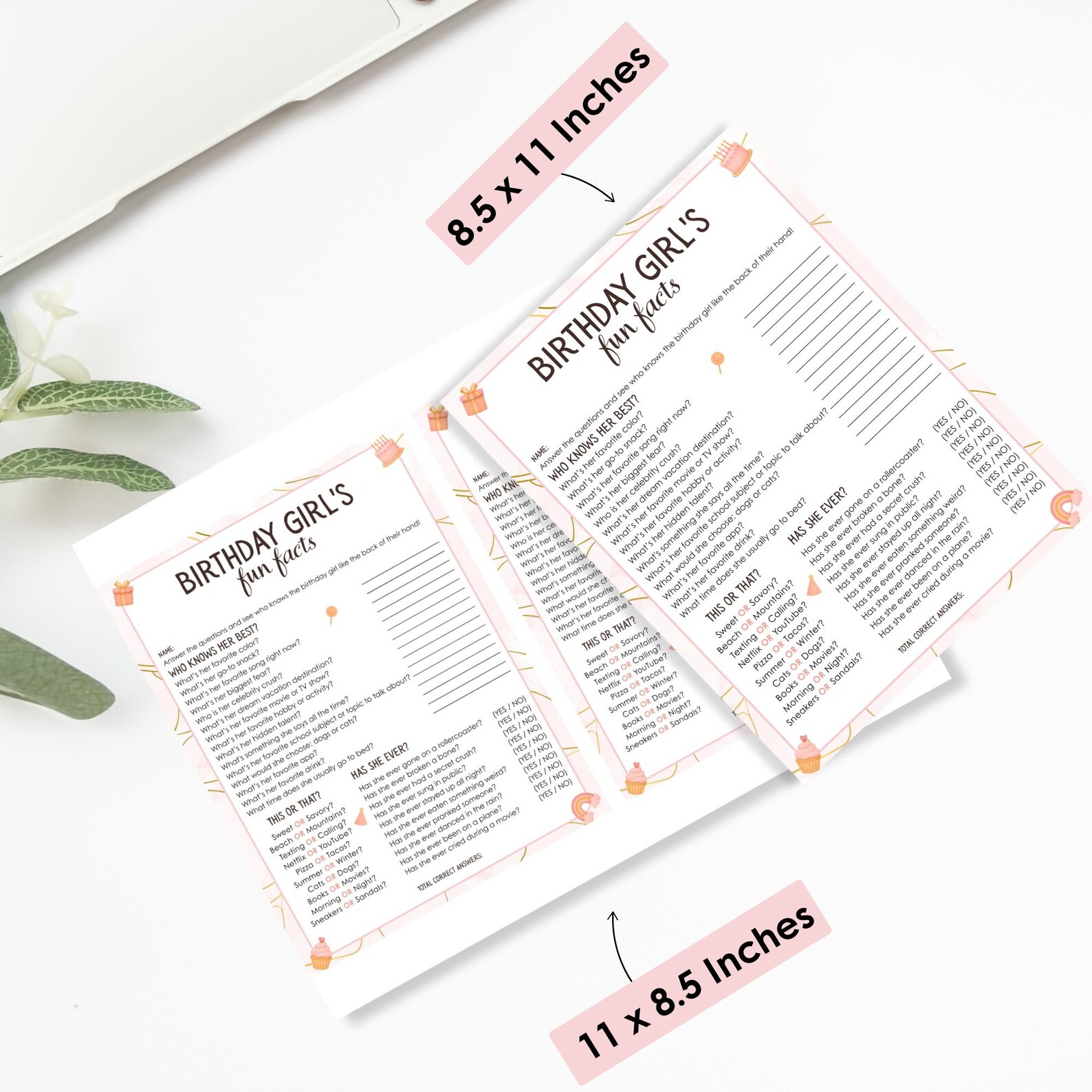 Birthday Girl Trivia Game – Printable Party Quiz (editable PDF) - Etsy