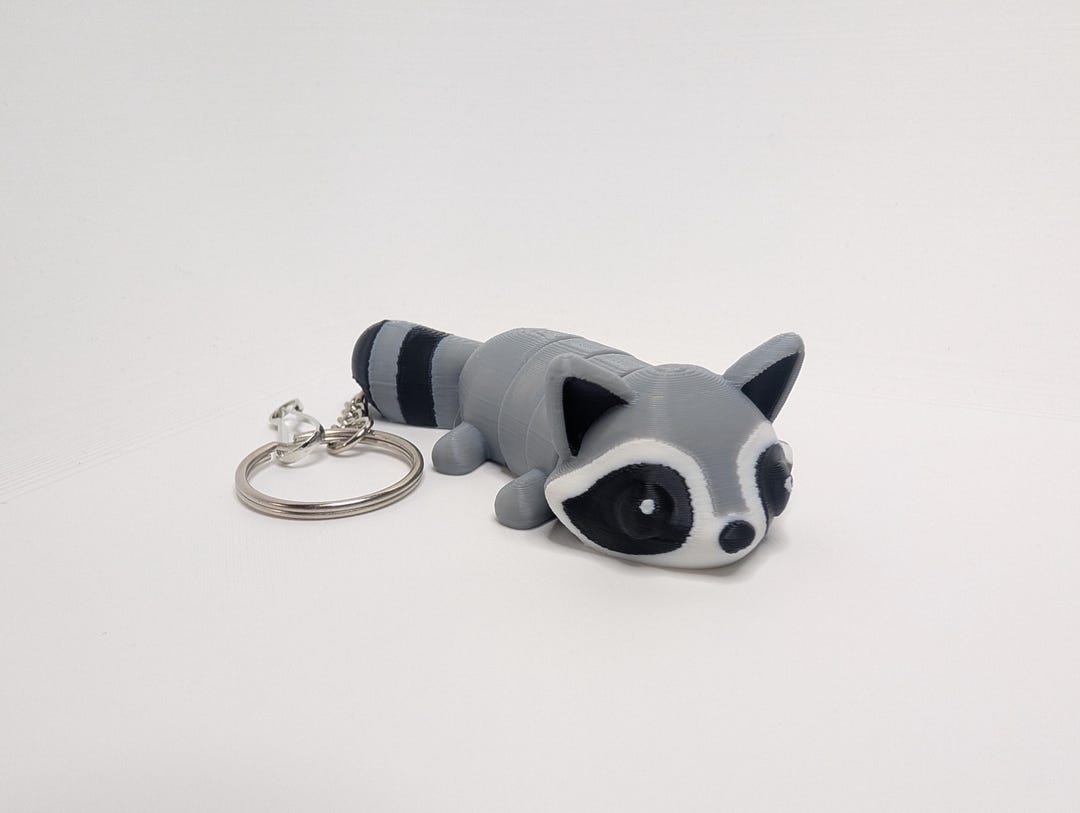Cute Flexi Raccoon Keychain - Etsy