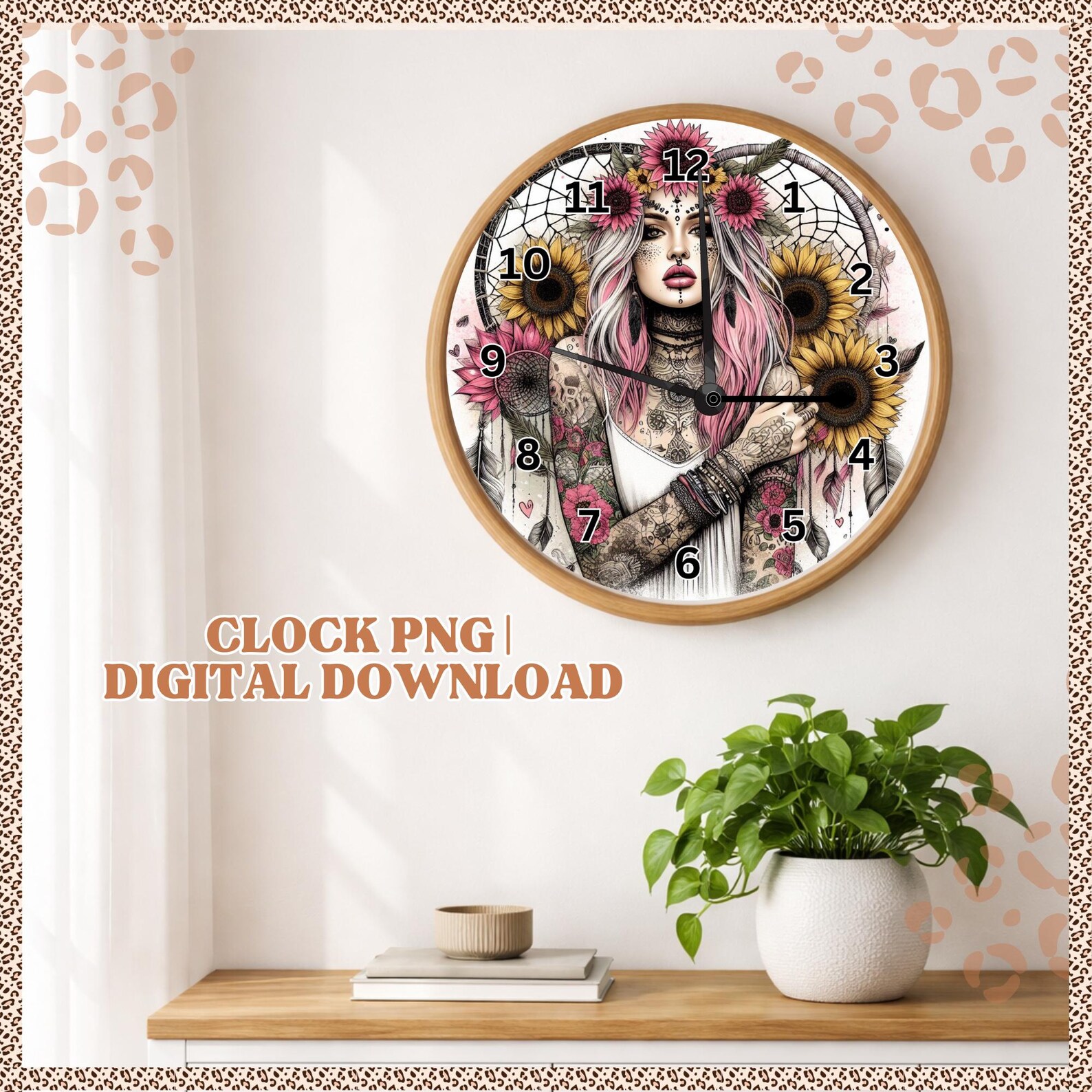 Clock Design Png, Boho Clock, Clock Sublimation, Sassy, Rude Png ...
