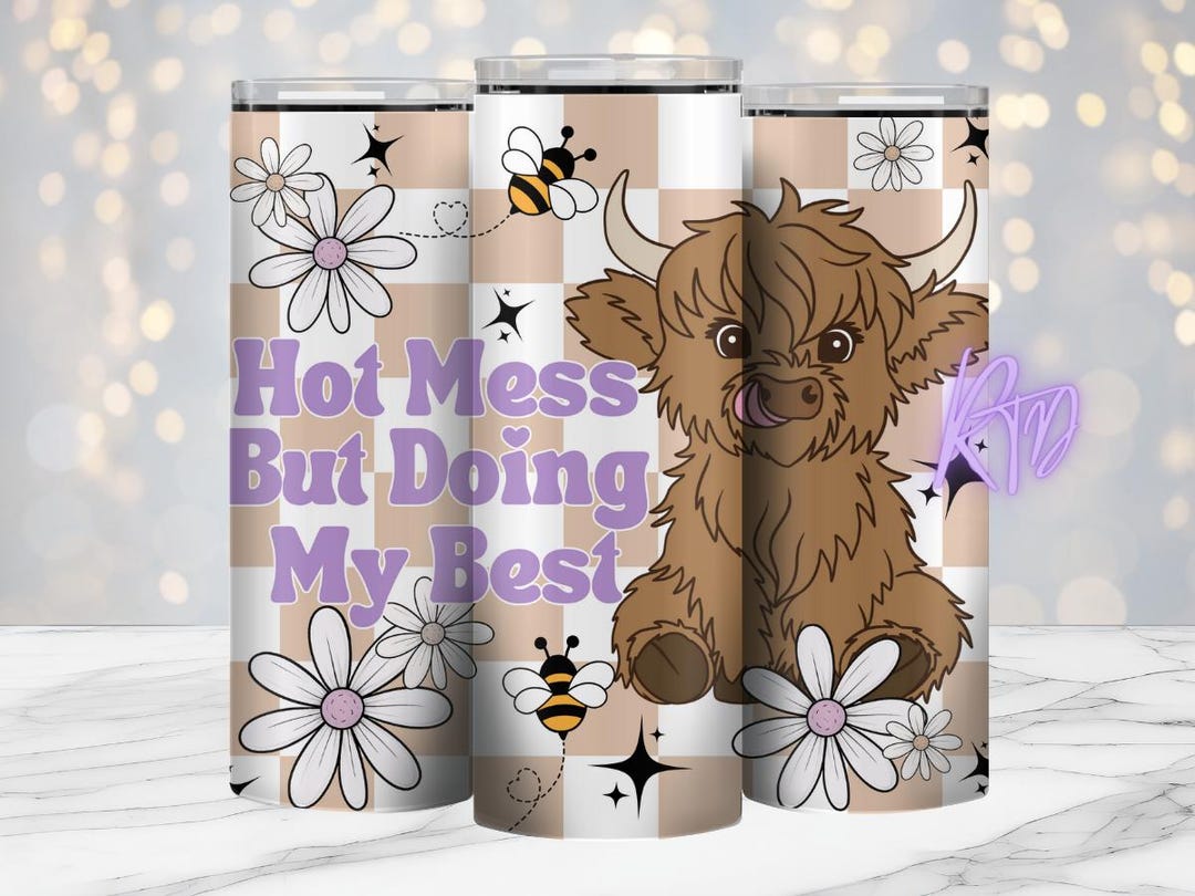 20oz Tumbler, Highland Cow, Tumbler, 20oz Tumbler Design, Digital ...