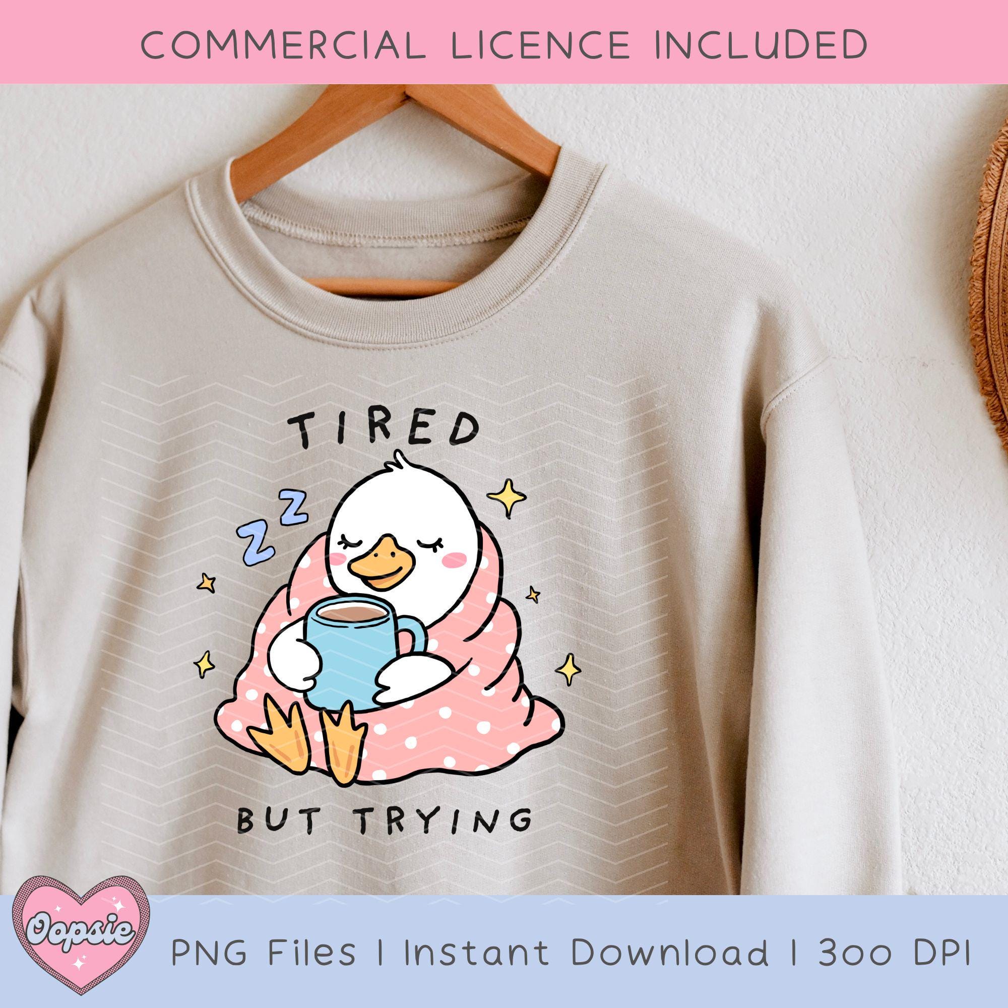 Tired but Trying PNG, Silly Goose PNG, Cozy Goose Wrapped in Blanket ...