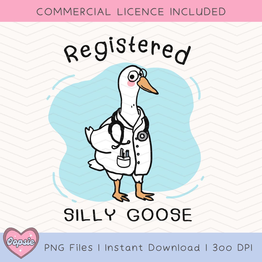 Registered Silly Goose PNG, Goose Doctor PNG, Trendy Cute Funny Doctor ...
