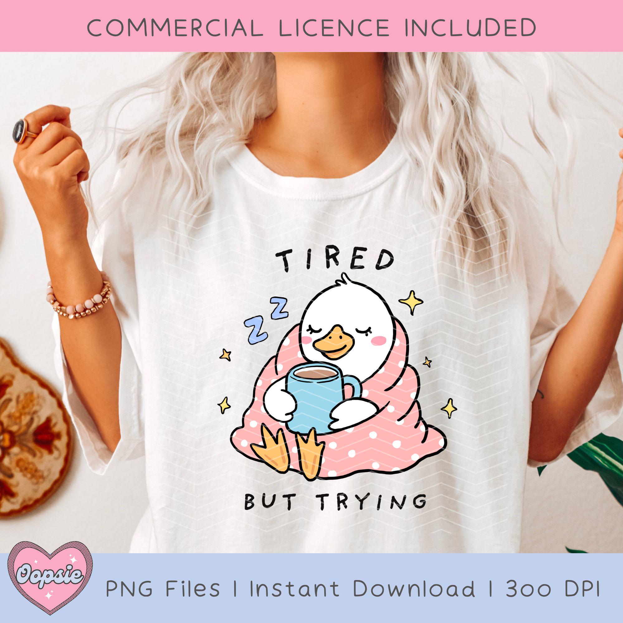 Tired but Trying PNG, Silly Goose PNG, Cozy Goose Wrapped in Blanket ...