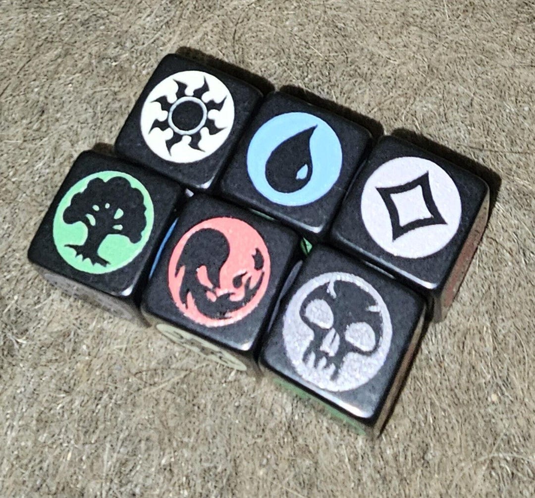 Floating Mana Dice for Magic the Gathering, 16mm, Black, Plastic (set ...