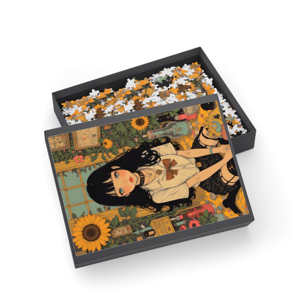 Whimsical Anime Girl Puzzle - 1000-piece Jigsaw for Relaxation, Home ...