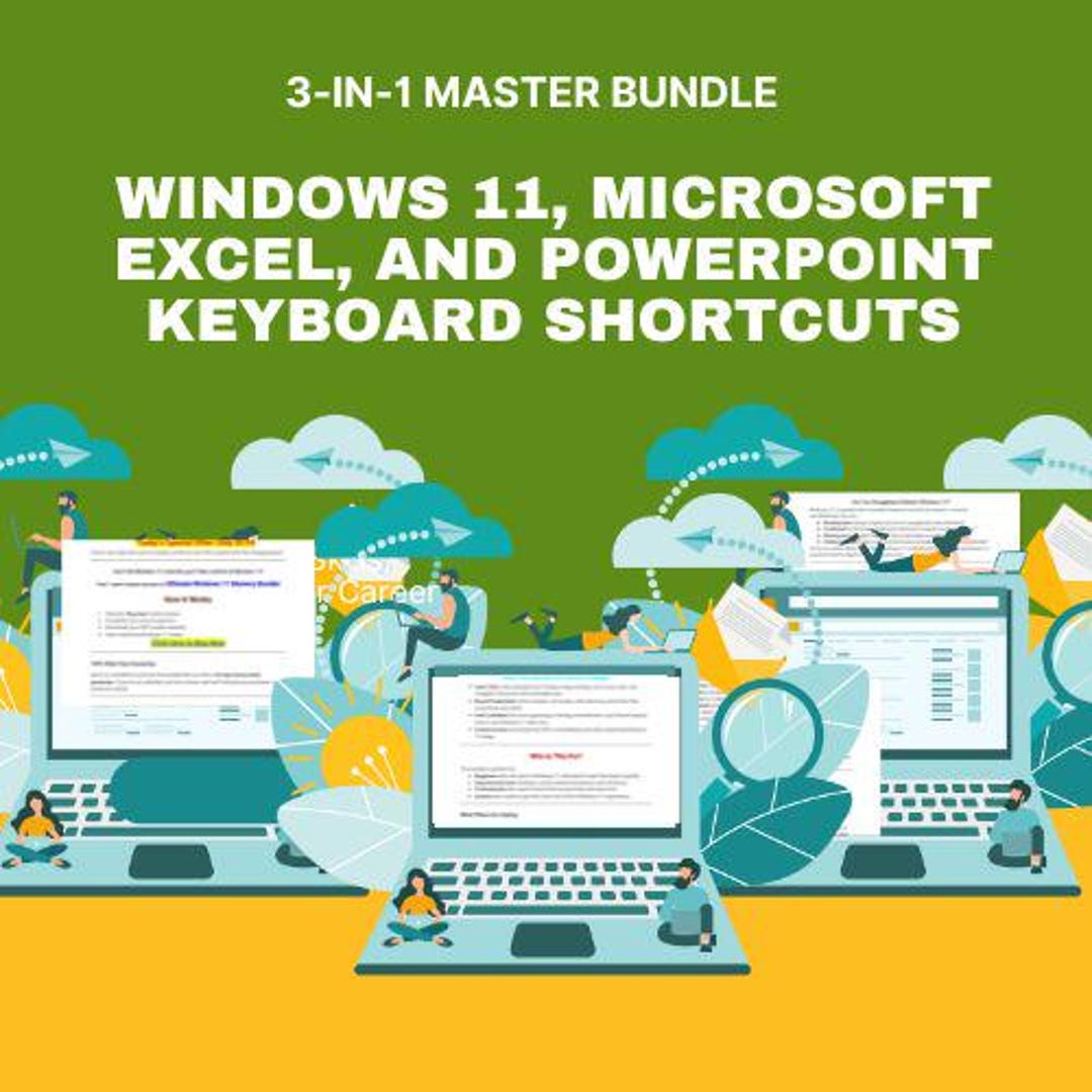Master Bundle Windows 11 Keyboard Shortcuts for Windows 11, Excel and ...