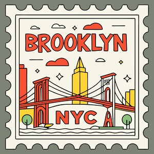 BROOKLYN STAMP Wall Art Digital Print 12x12 - Etsy