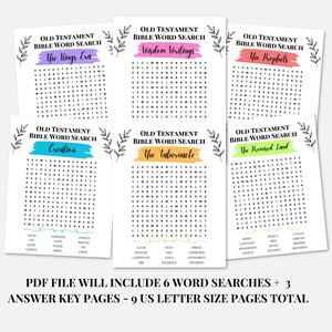 Old Testament Word Search, Printable Bible Games (digital Download) - Etsy
