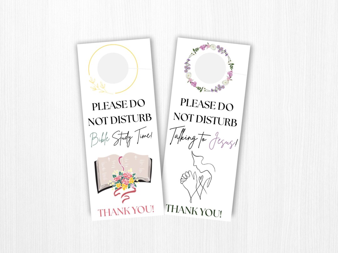 Do Not Disturb Bible Study Prayer Time Door Hangers (digital Download ...