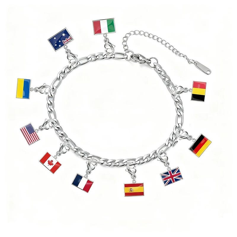 Country Flag Charms and Bracelet - Etsy