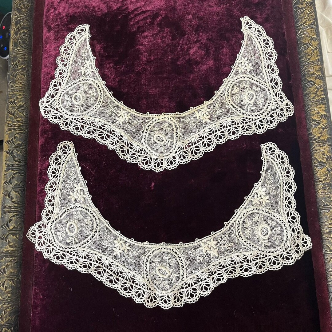 Victorian Era Handmade Lace Collars Set of 2 White Off-white - Etsy