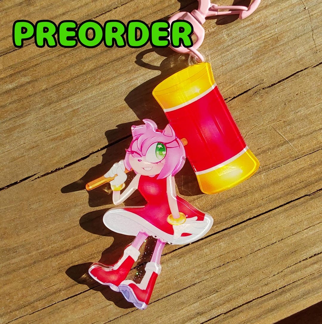 PREORDER Amy Rose With Piko Hammer Glitter Keychain With Heart Clasp - Etsy