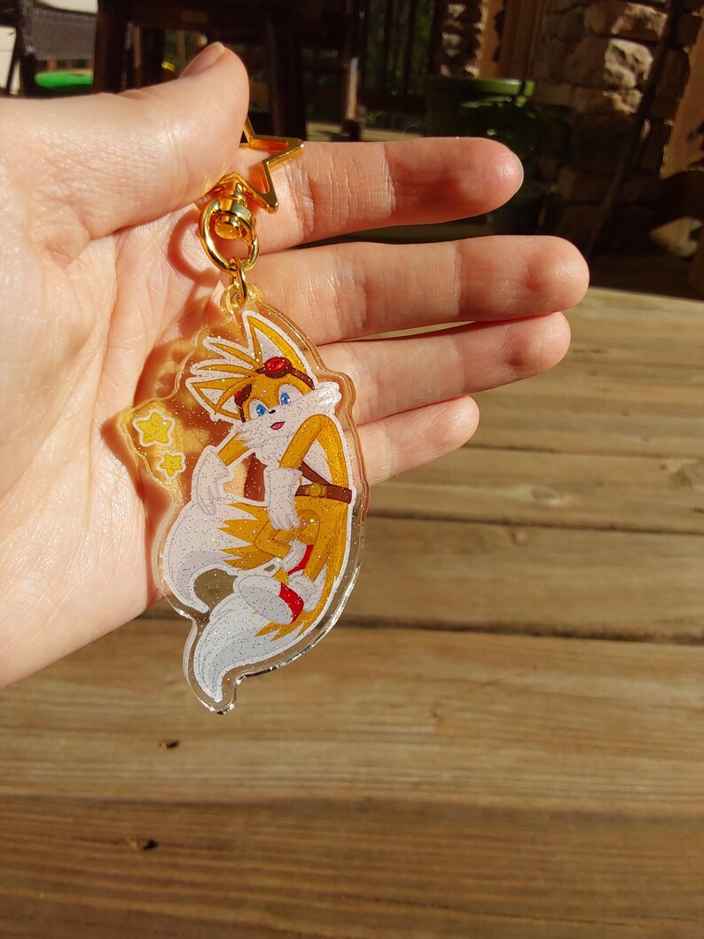 PREORDER Miles "tails" Prower the Fox Two-sided Keychain Backpack Accessory Lanyard Charm With ...