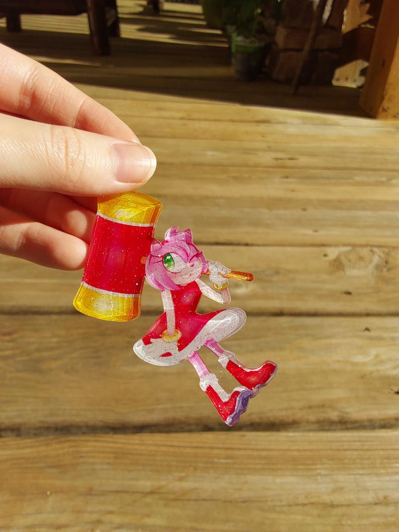 PREORDER Amy Rose the Hedgehog With Piko Piko Hammer Glitter Two-sided ...