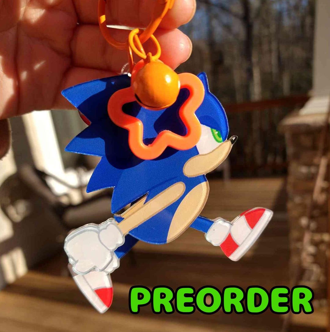 PREORDER Sonic the Hedgehog Runner Charm Spinning Keychain Backpack ...