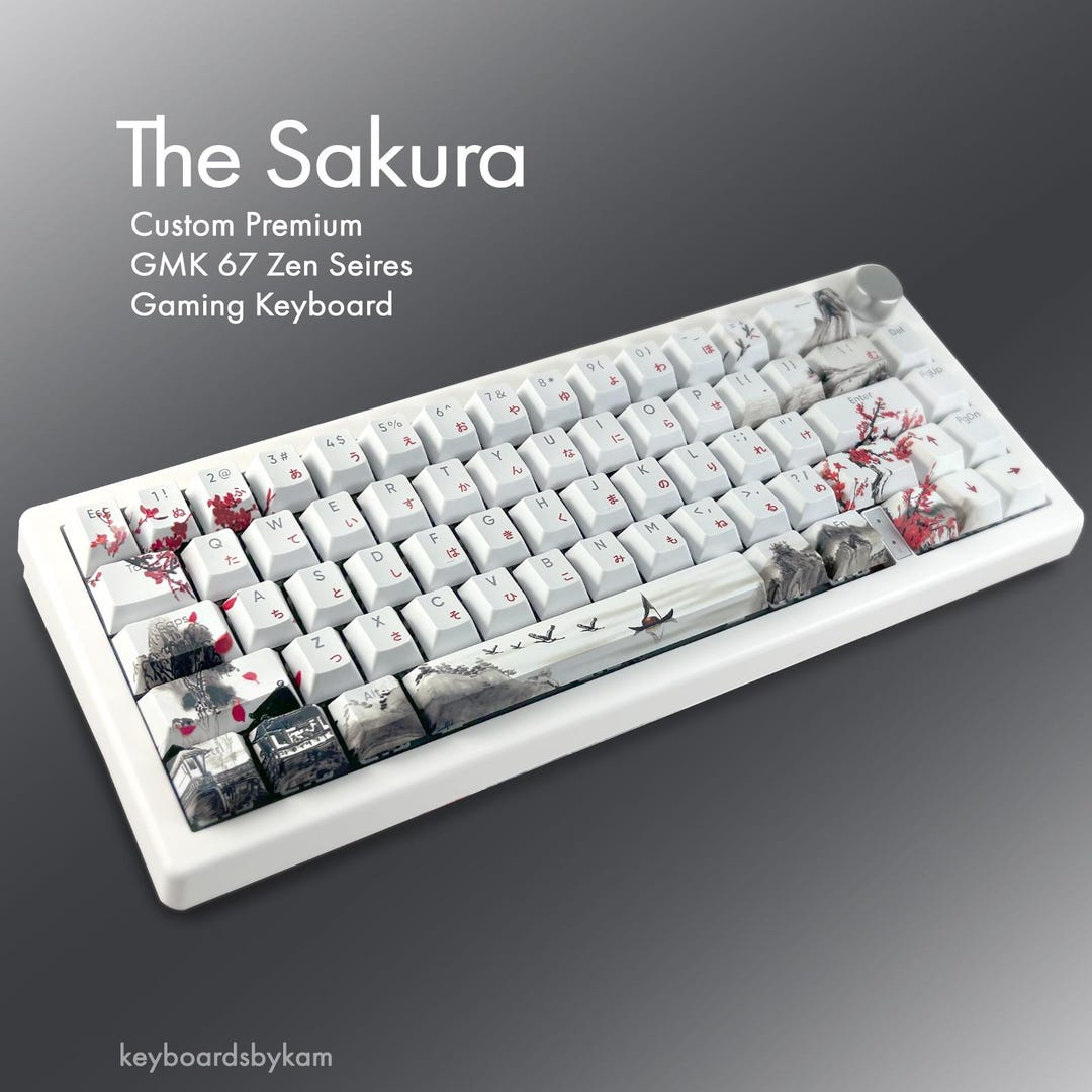 GMK 67 Zen Series - Sakura - LEOBOG Graywood V3 Switch - Etsy