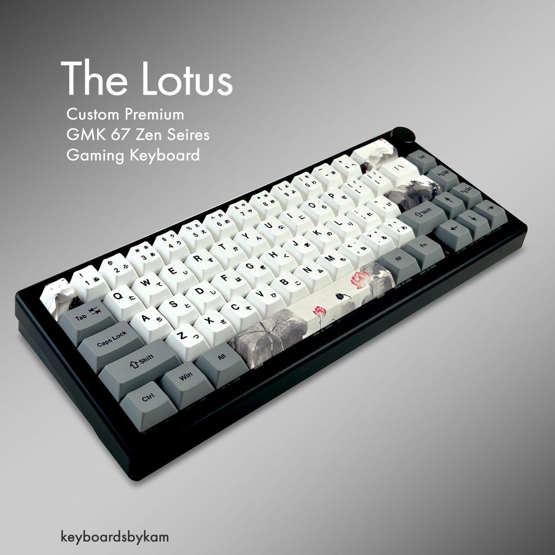 GMK 67 Zen Series - Lotus - Gateron Yellow Milky Switch - Etsy