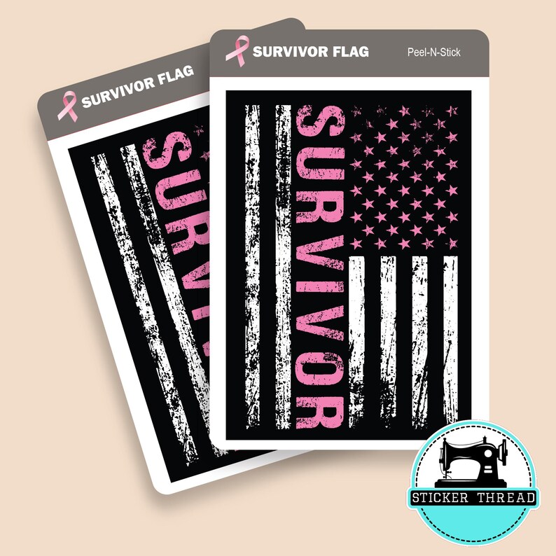 Breast Cancer Survivor Flag Decal | Car Vinyl Decal | Window Car Vinyl ...