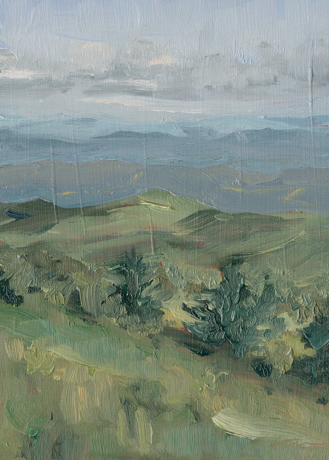 Mountain Wall Art, Appalachian Art Mountain Forest Scene, Oil Painting ...