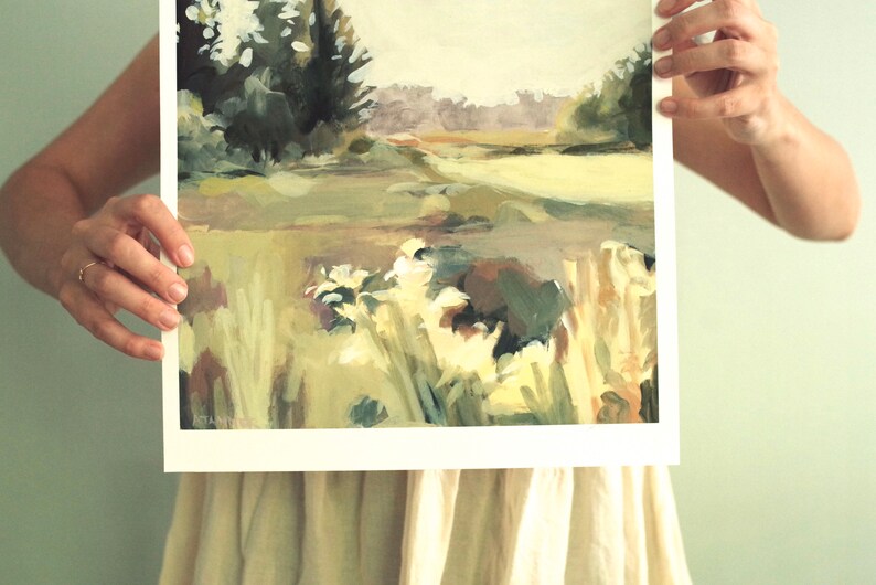 Landscape Painting Art Print, 12x12 Abstract Giclee Fine Art Print ...