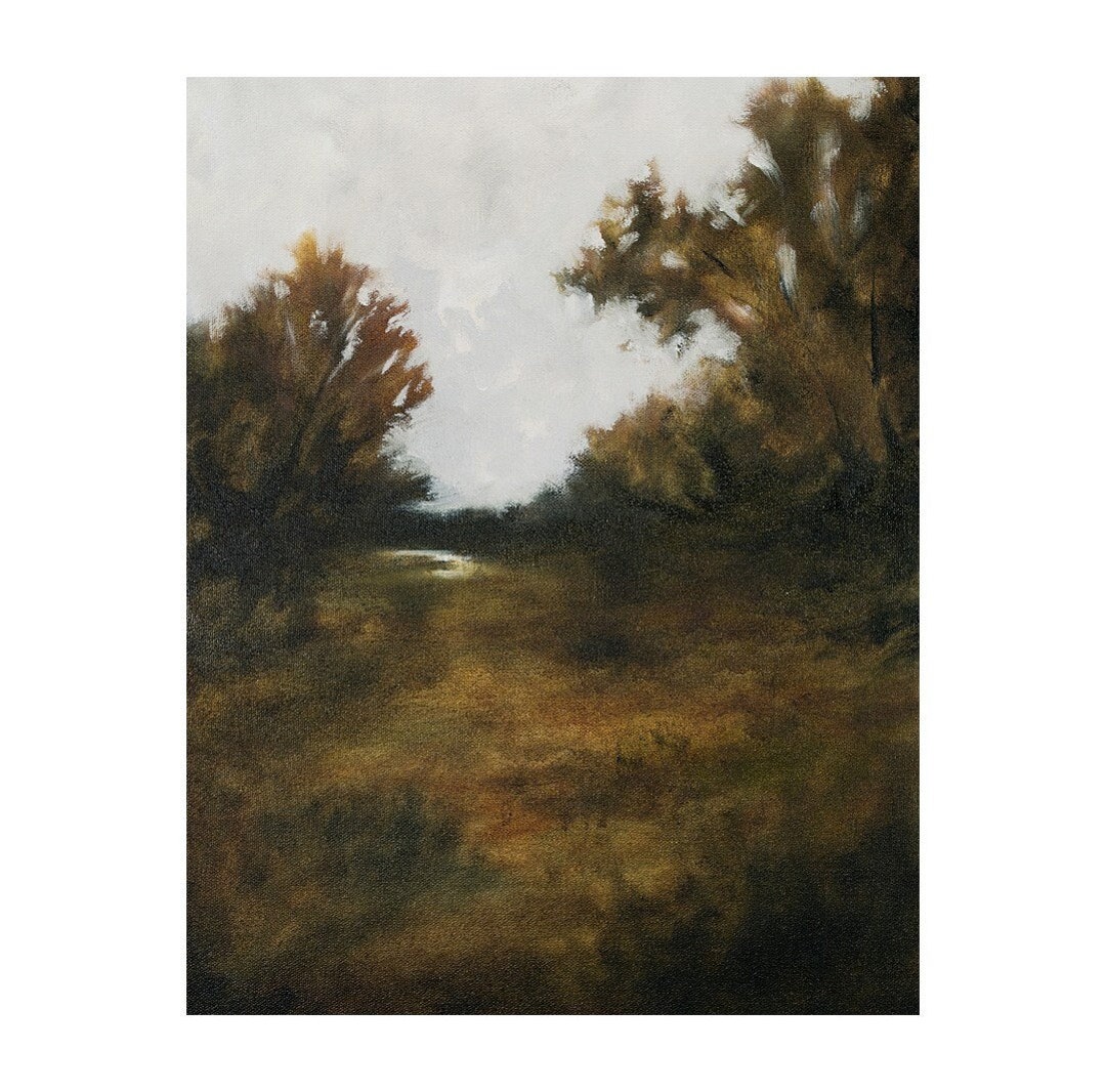 Oil Painting Art Print, 8x10 Autumn Landscape Painting Print, Dark Fall ...