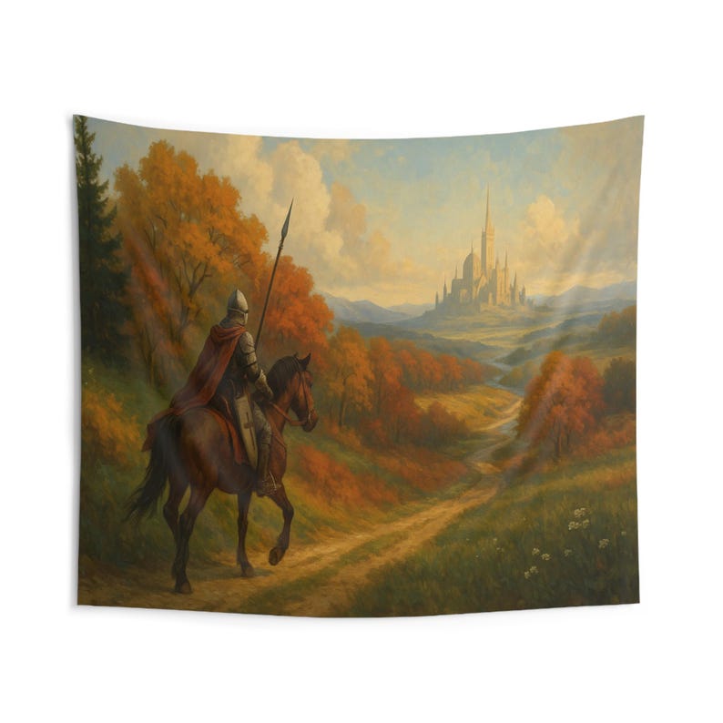 Medieval Tapestry, Knight's Journey to the Sacred City Through ...