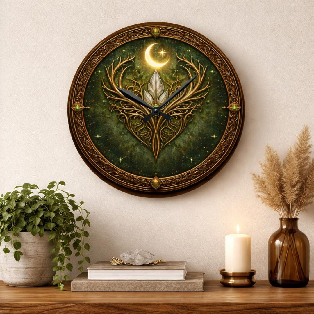 Vintage Wall Clock, Unique Wall Clock for Medieval Decor, Elven Fantasy ...