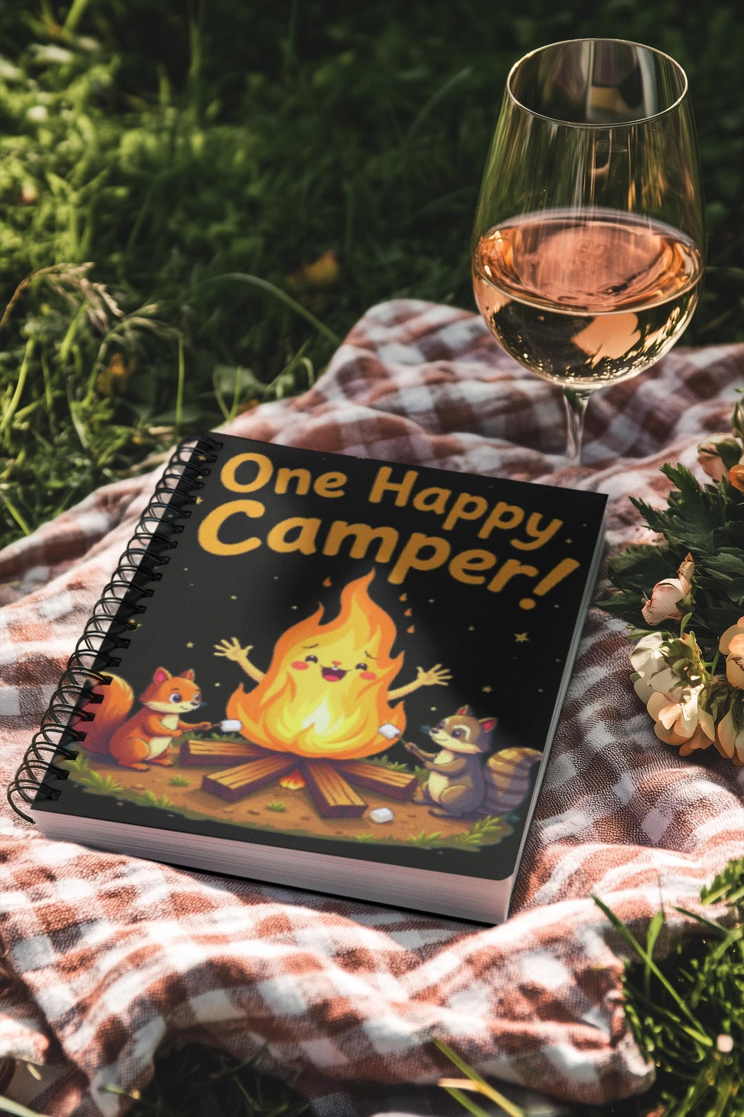 One Happy Camper Campfire Journal, Cute Camping Notebook With ...