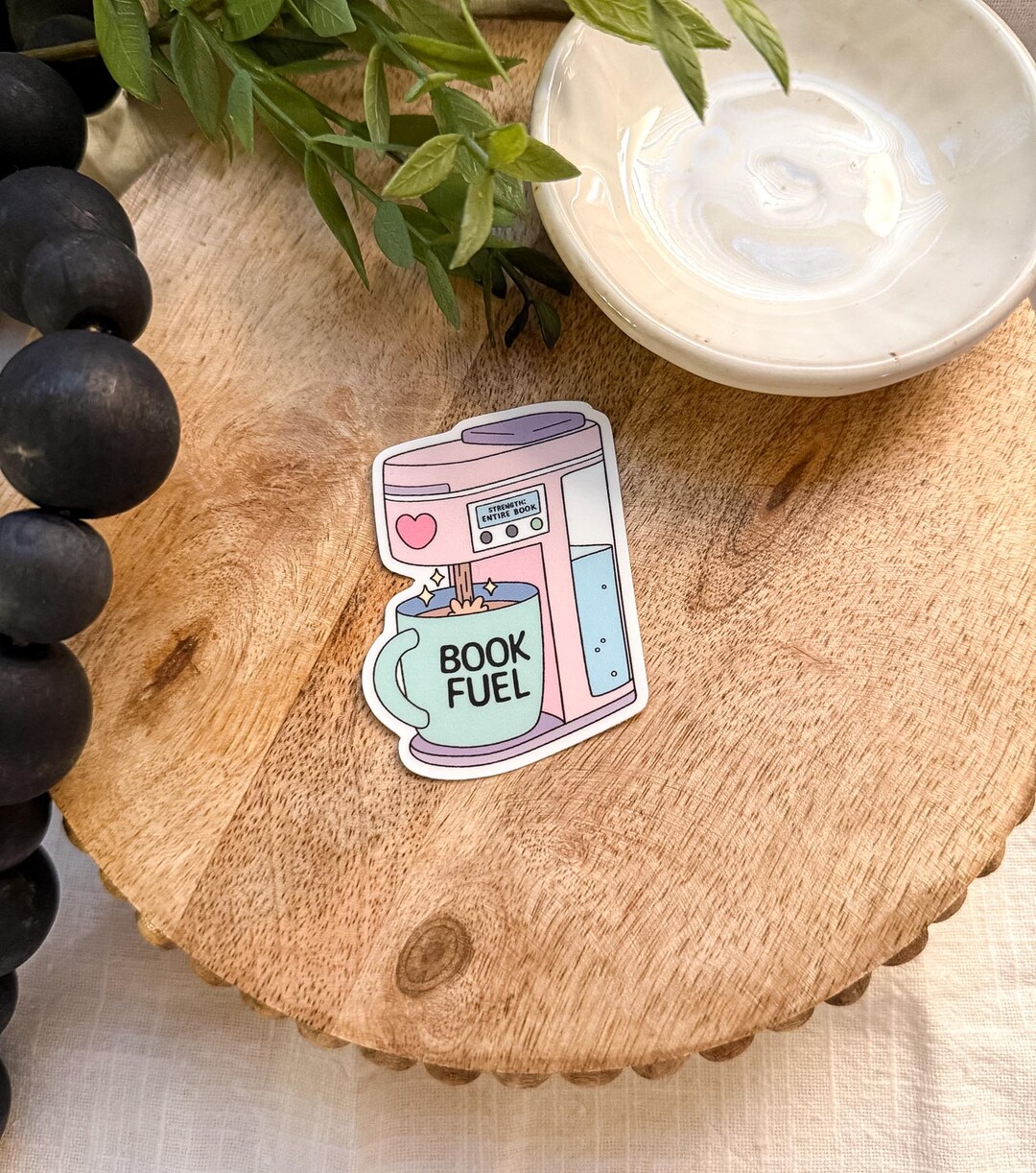 Book Fuel Coffee Maker Sticker | Cozy Reader Vinyl Decal (2.5 Inches ...