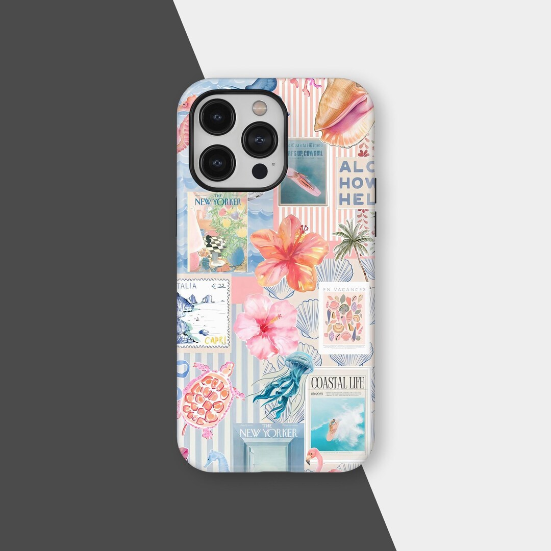 Beachy Blue Coquette Coastal Collage Preppy Cute Aesthetic Case for ...