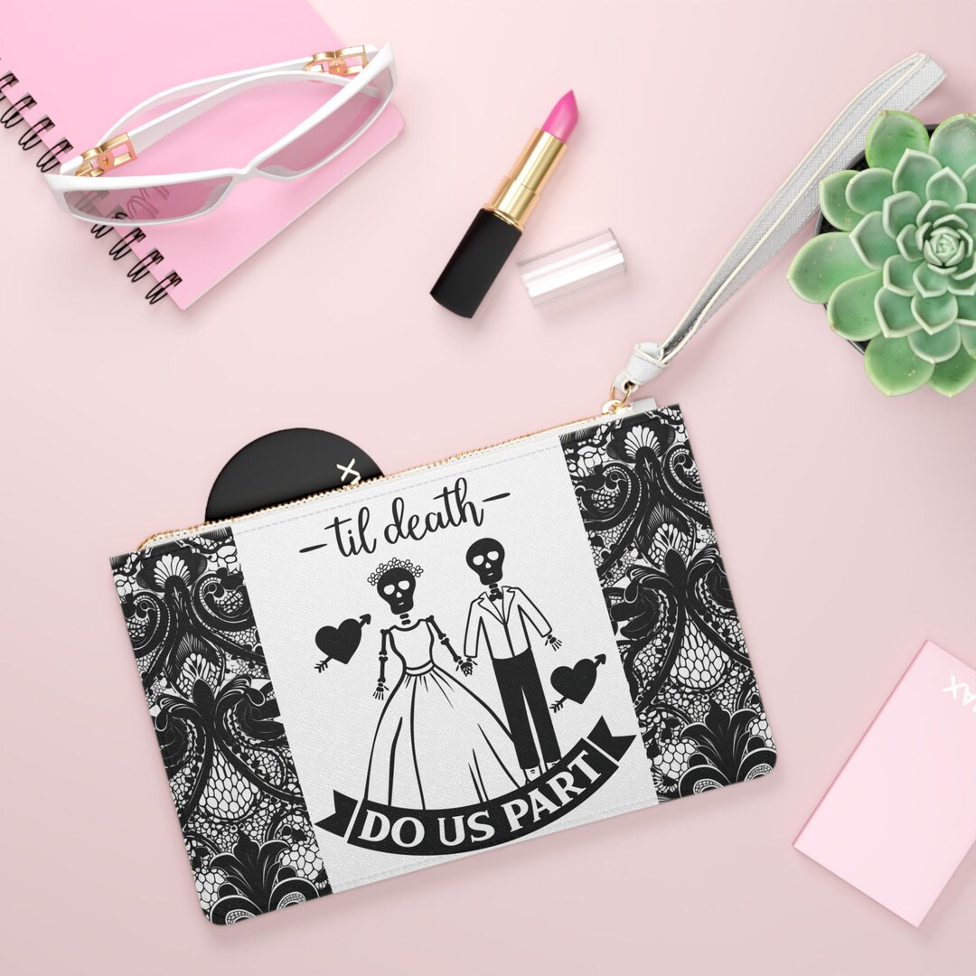 Skeleton Lovers Till Death Do Us Part Marriage Clutch Bag, Wedding ...