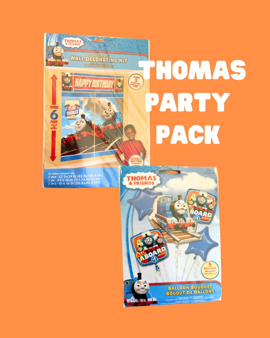 Thomas and Friends Party Kit Backdrop and Balloons - Etsy