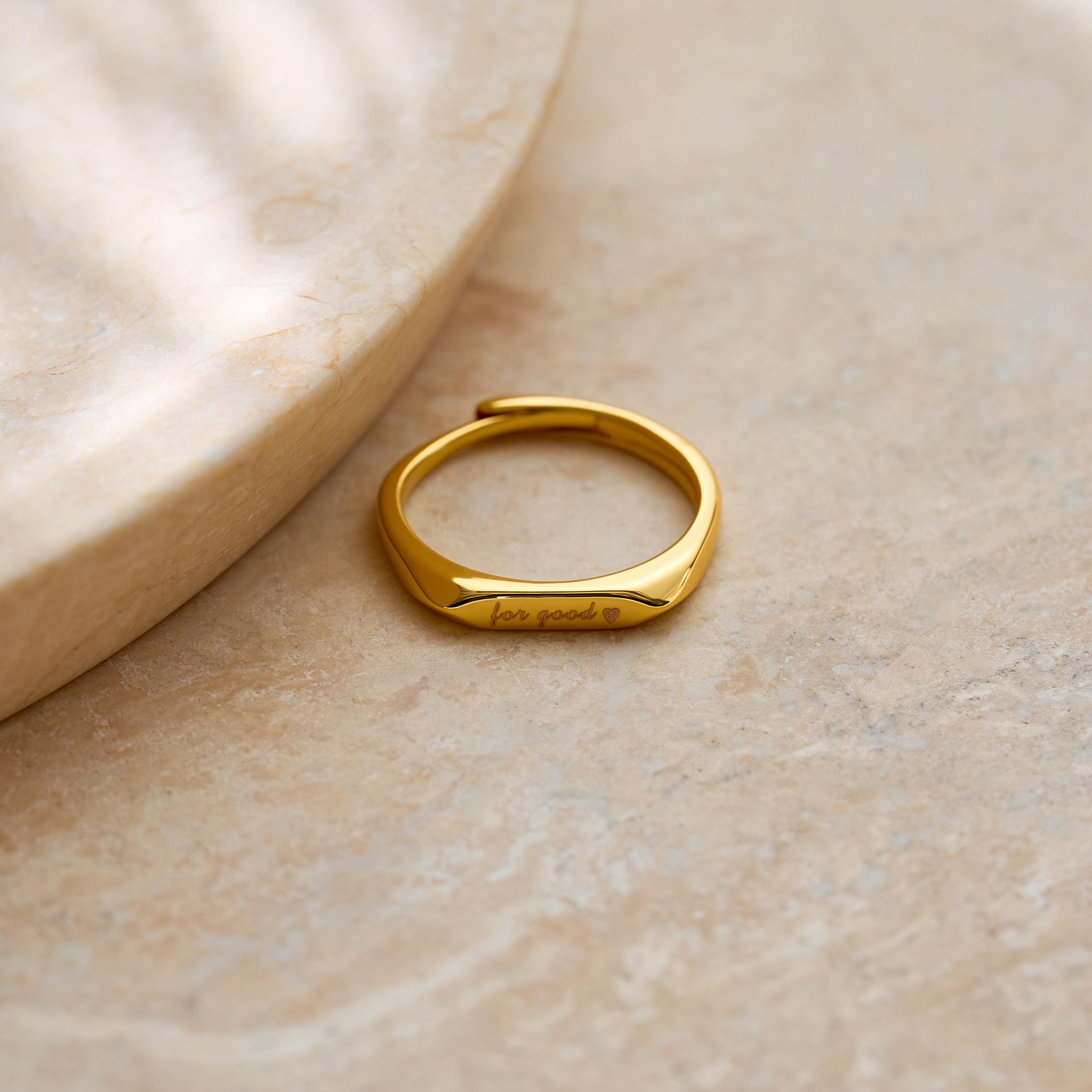 Adjustable Engraved Name Ring, Custom Minimalist Gift Jewelry, Elegant ...