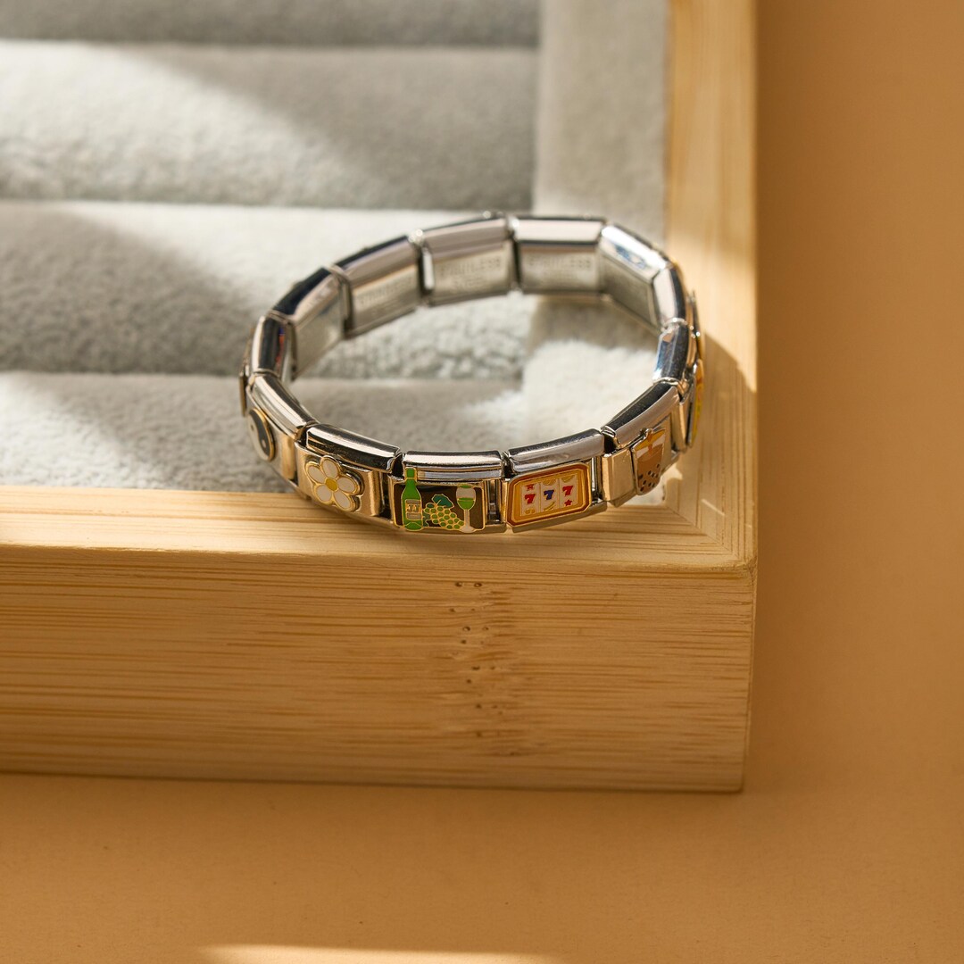 72 Custom Italian Charm Bracelet – Personalized With Cute, Colourful ...