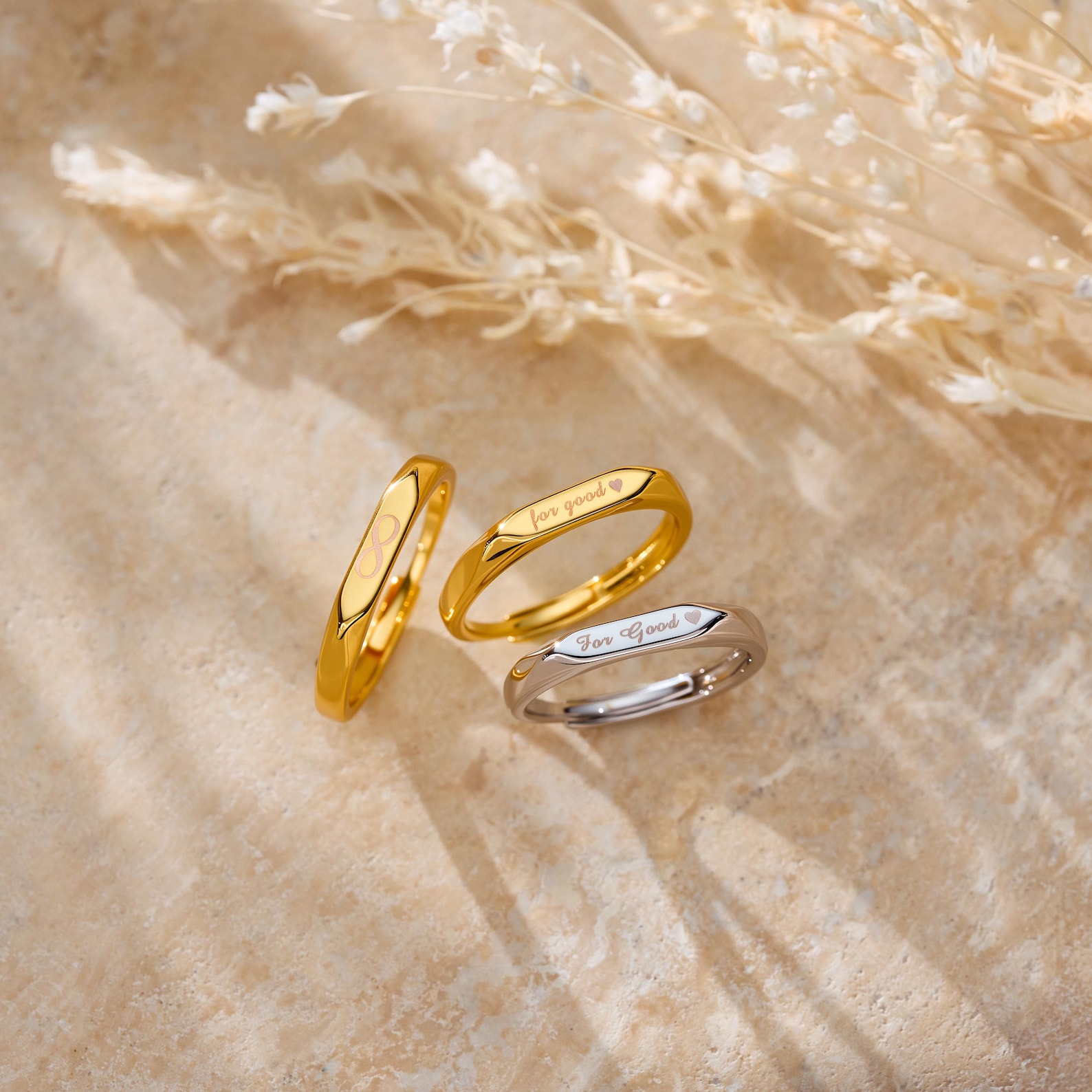 Adjustable Engraved Name Ring, Custom Minimalist Gift Jewelry, Elegant ...