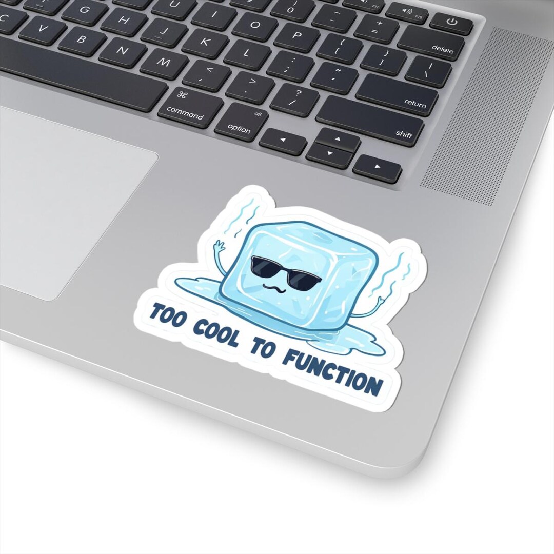 Chill Ice Cube Kiss-cut Stickers, Fun Laptop Decal, Cute Water Bottle ...