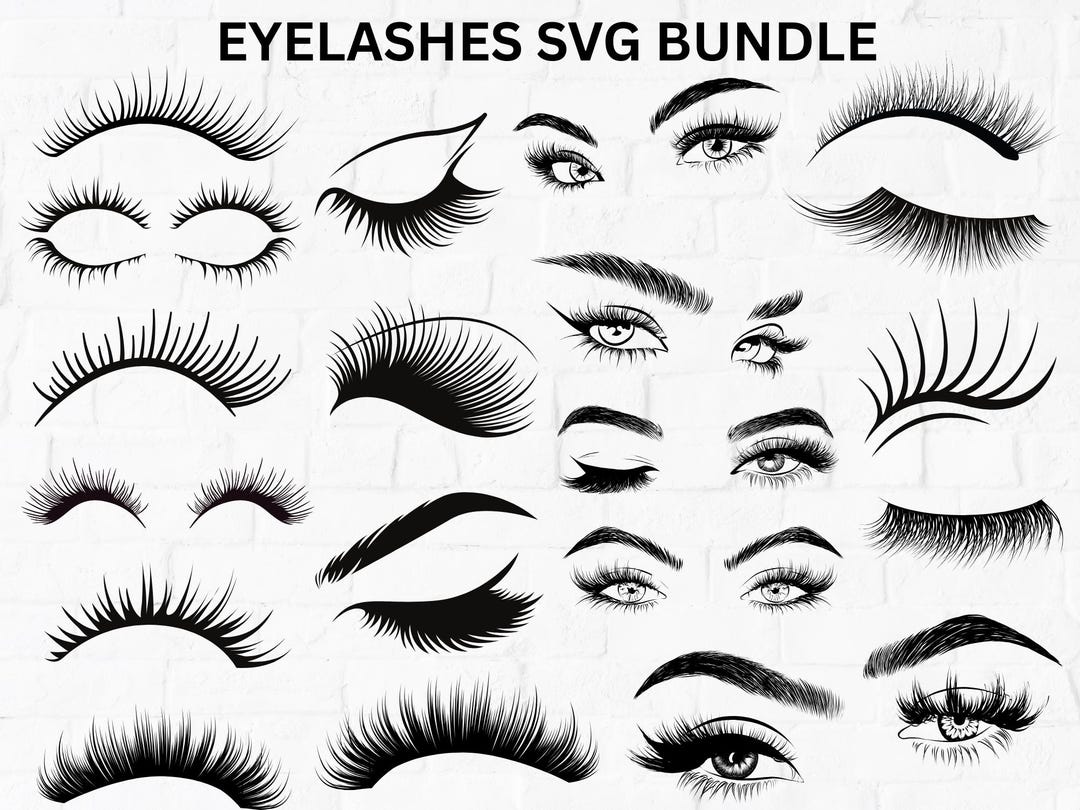 Eyelashes Svg, Makeup Svg, Lashes Svg, Eyelash Svg, Eyebrows Svg, Lash ...