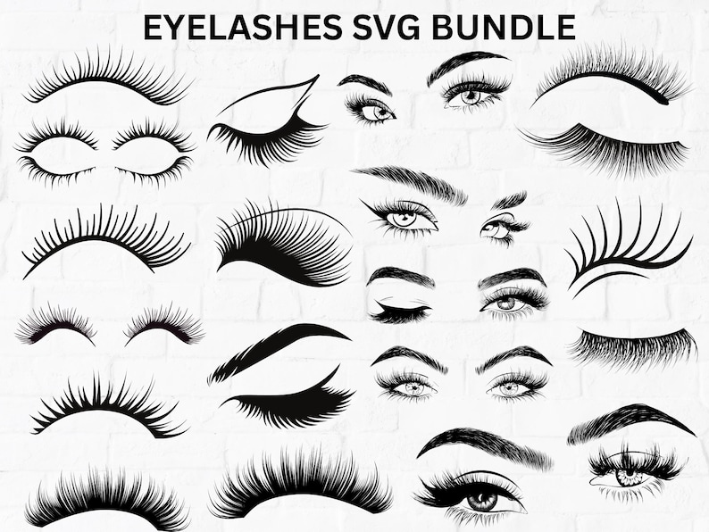 Eyelashes Svg, Makeup Svg, Lashes Svg, Eyelash Svg, Eyebrows Svg, Lash ...
