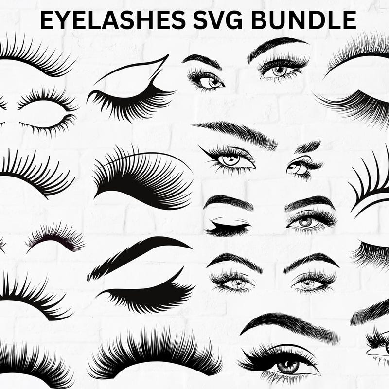 Lash and Eyebrow Svg - Etsy