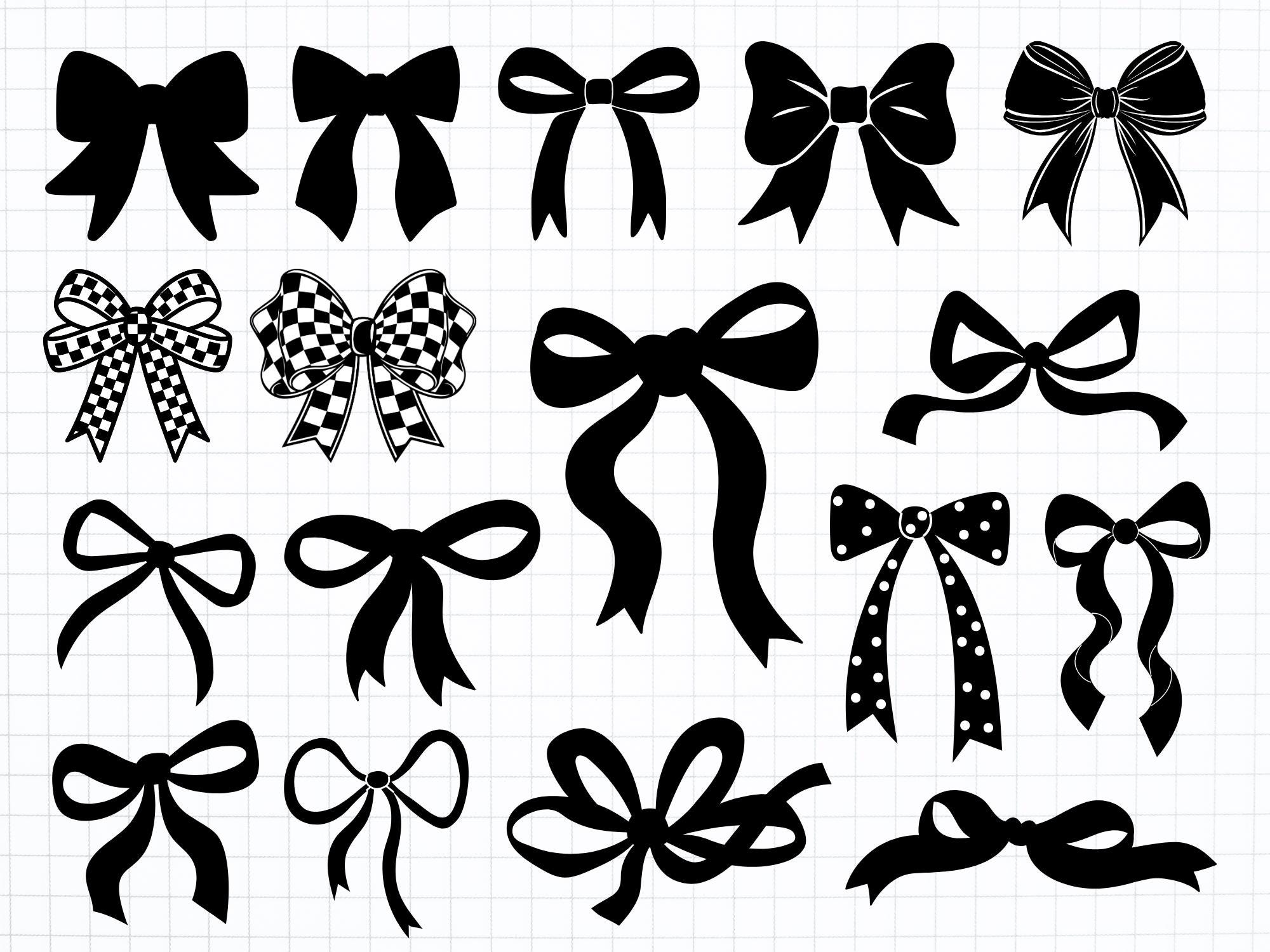 Black Bow Svg Bundle, Ribbon Bow Svg, Coquette Bow Svg, Bow Tie Svg ...
