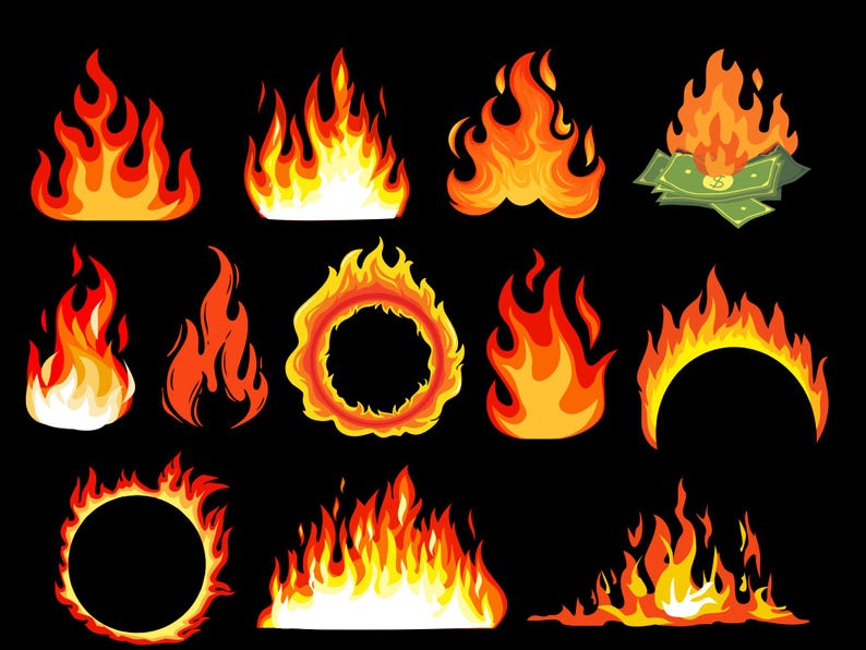 Fire SVG Bundle, Fire Clipart, Fire Svg Files, Fire Flames Svg, Flames ...