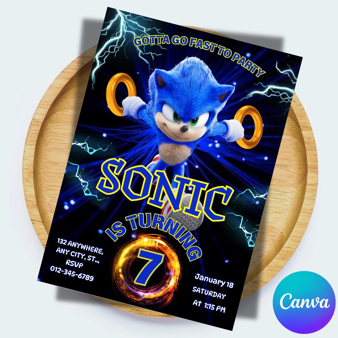 Sonic Birthday Invitation | Editable and Printable | Awesome Sonic ...