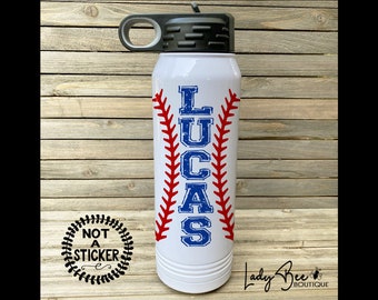 Personalized Baseball Water Bottles - Custom Engraved 32oz Stainless ...