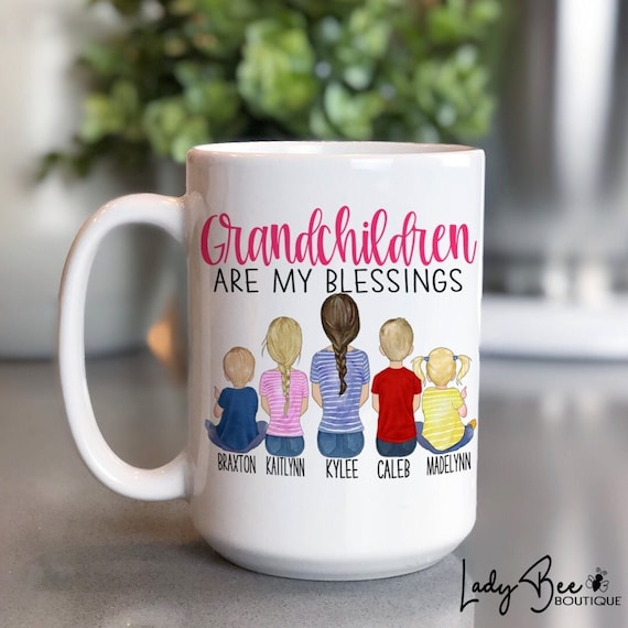 Personalized Family Coffee Mug Custom Grandkid Mug Unique - Etsy