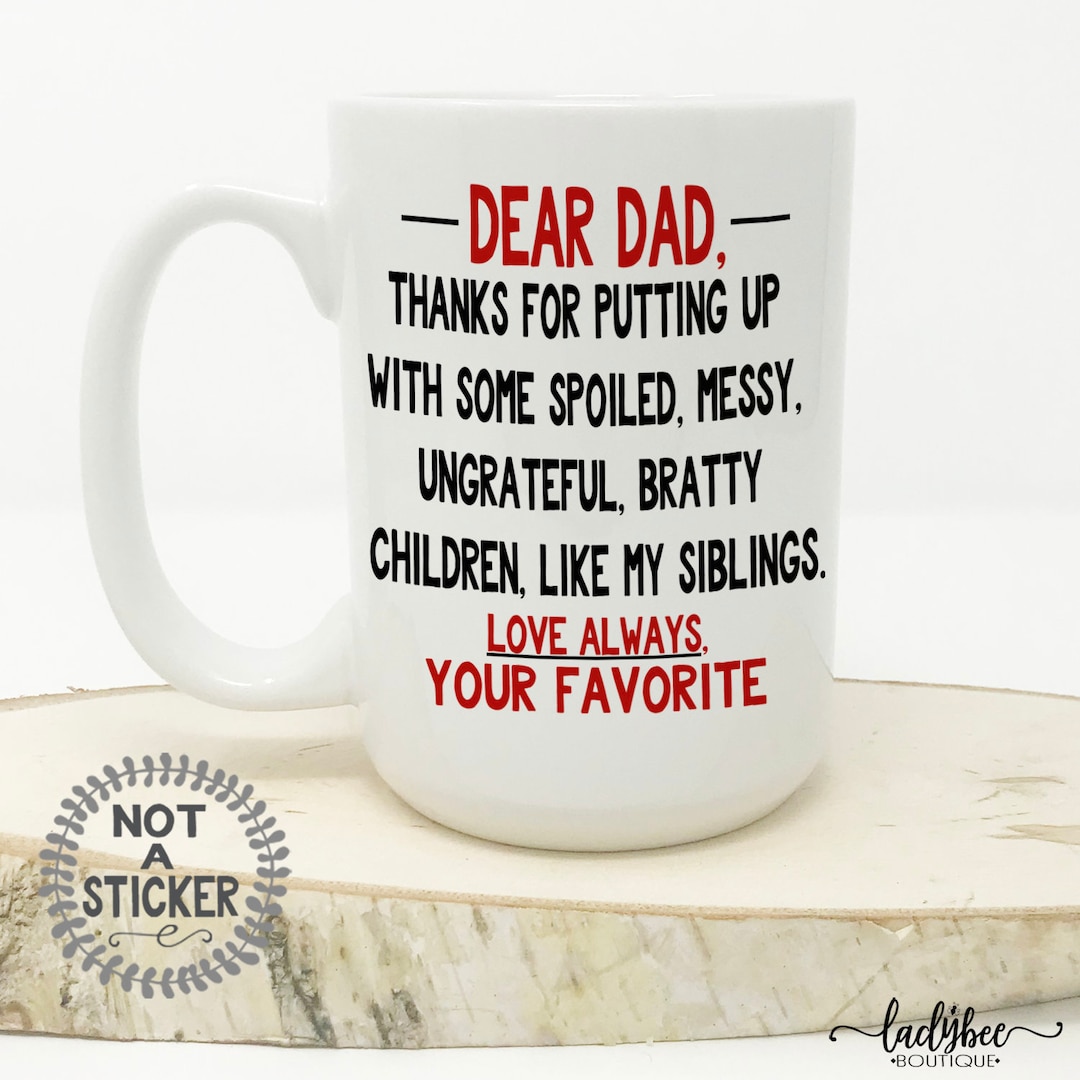 Dear Dad Mug, Travel Mug, Personalized Tumbler, Fathers Day Mug, Gift ...