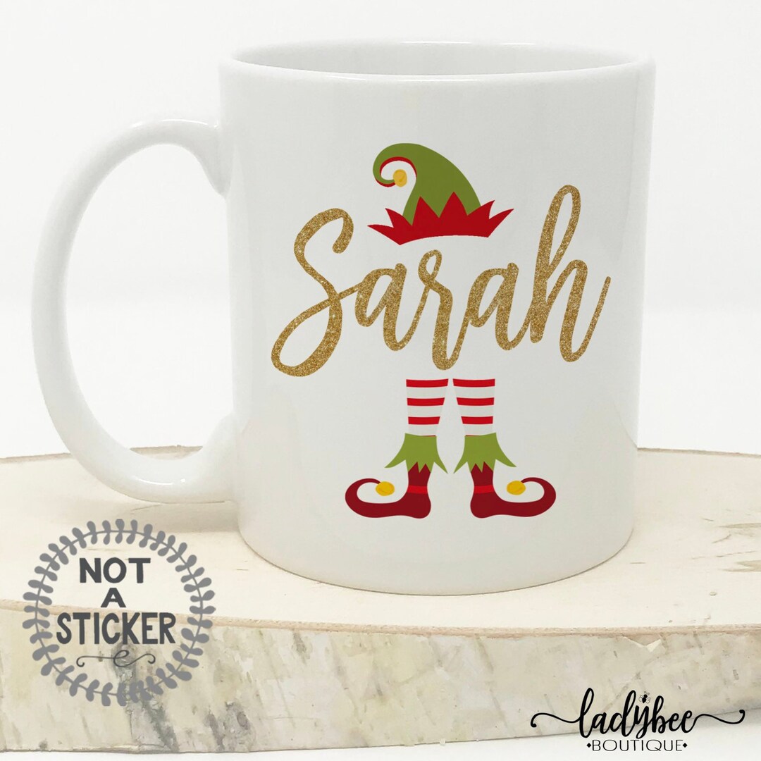 Elf Name Mug, Kids Hot Cocoa Mug, Funny Christmas Movie Watching Mug ...