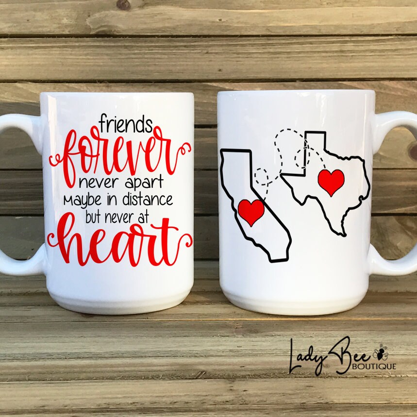 Friends Forever States Mug Best friend Mug Friends Forever | Etsy